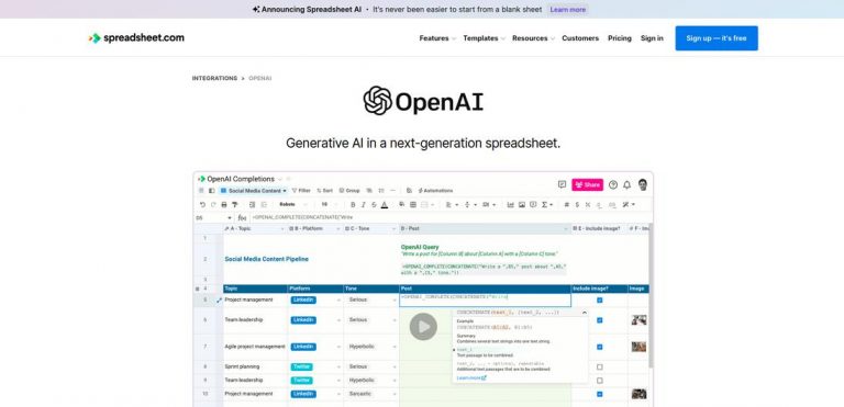 OpenAI in Spreadsheet Reviews 2025: Details, Pricing, Features, Benefits, and More